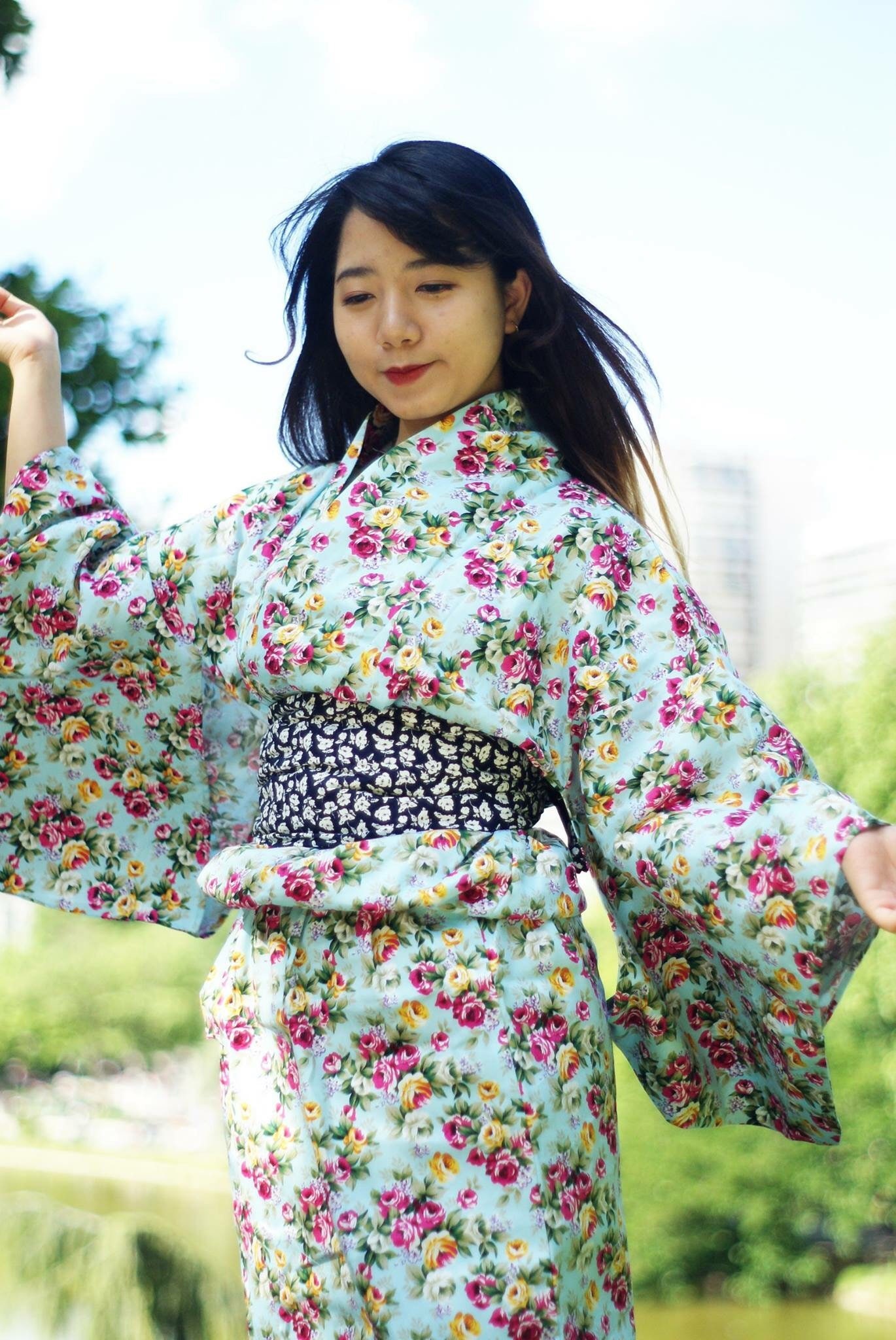 Japanese Womens Yukata Kimono Summer Kimono In Cotton Etsy Ireland