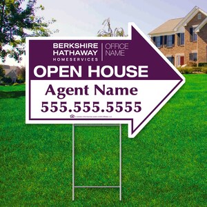 Berkshire Hathaway Open House Arrow Signs | 17in X 23in | 2 Sided ...