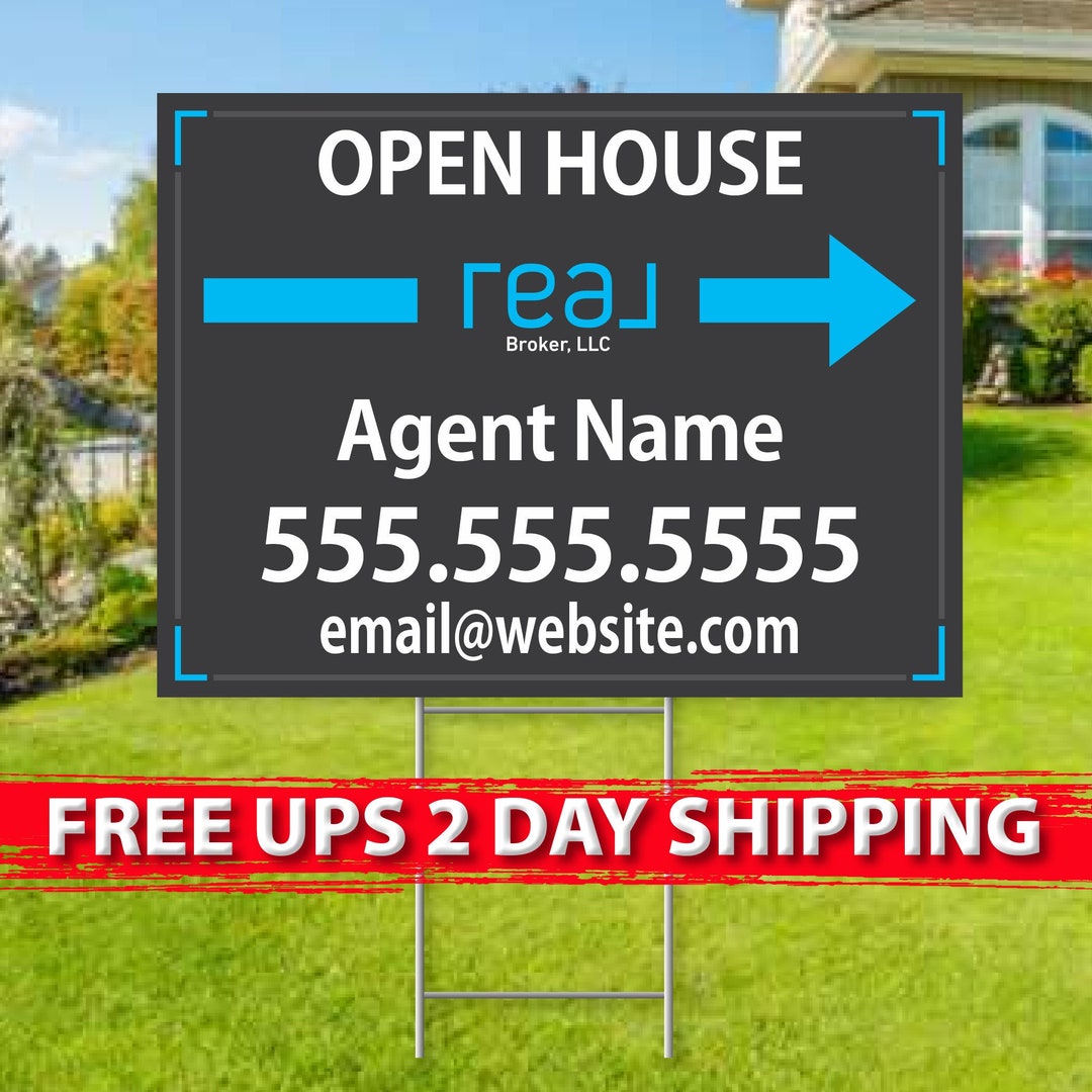 REAL Brokerage Directional Signs | 18in X 24in | 2 Sided | Digital ...