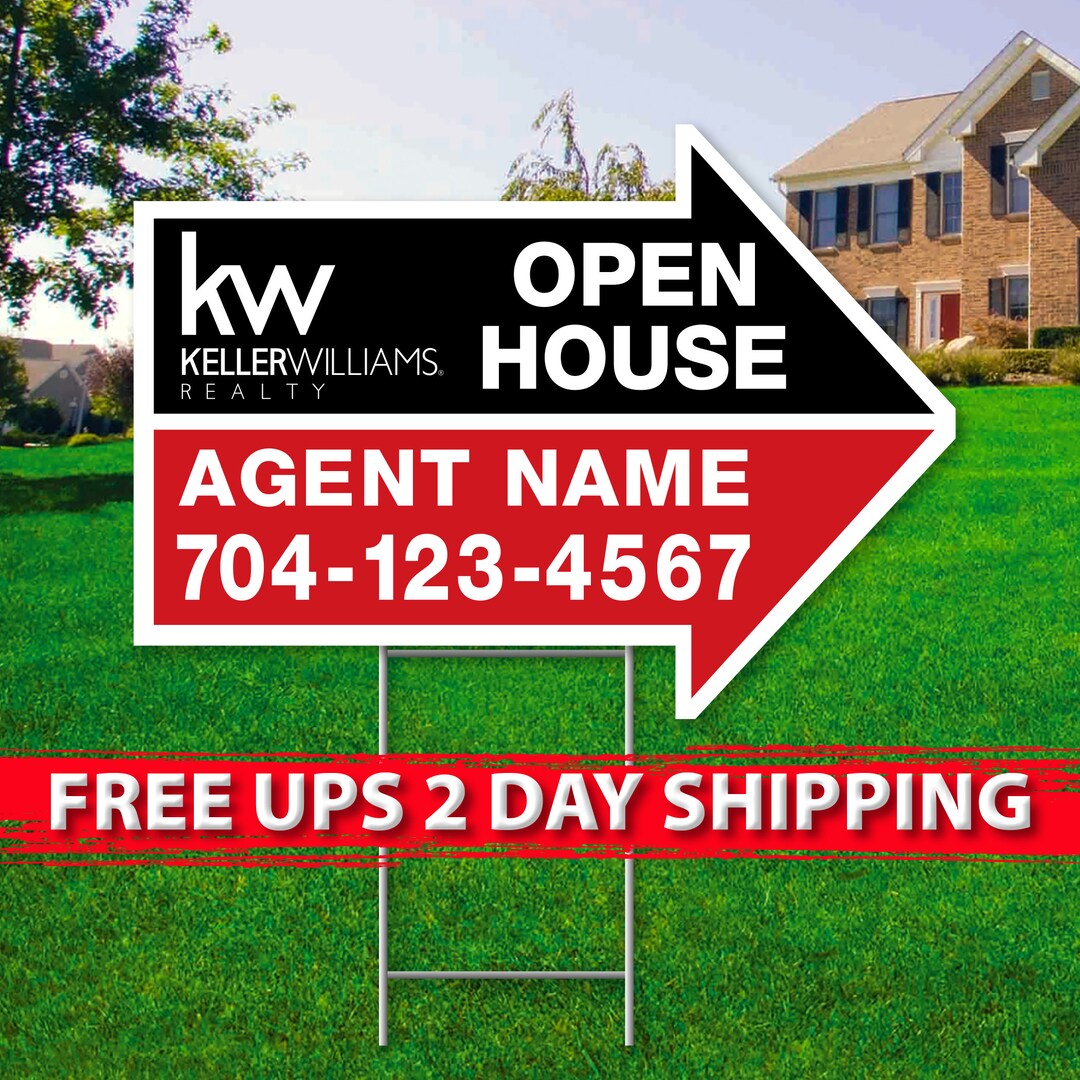 Keller Williams Open House Arrow Signs 17 X 23 - Etsy