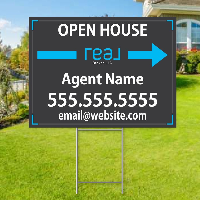 REAL Brokerage Directional Signs | 18in X 24in | 2 Sided | Digital ...