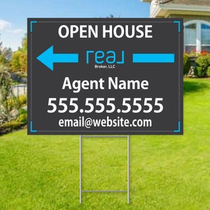 REAL Brokerage Directional Signs | 18in X 24in | 2 Sided | Digital ...
