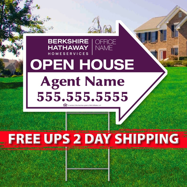 Berkshire Hathaway Open House Arrow Signs | 17in X 23in | 2 Sided ...