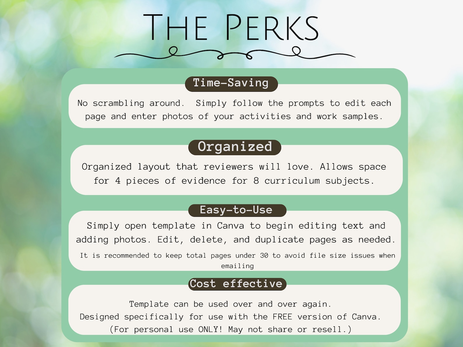 Digital Homeschool Portfolio, Printable Template, Editable Homeschool ...