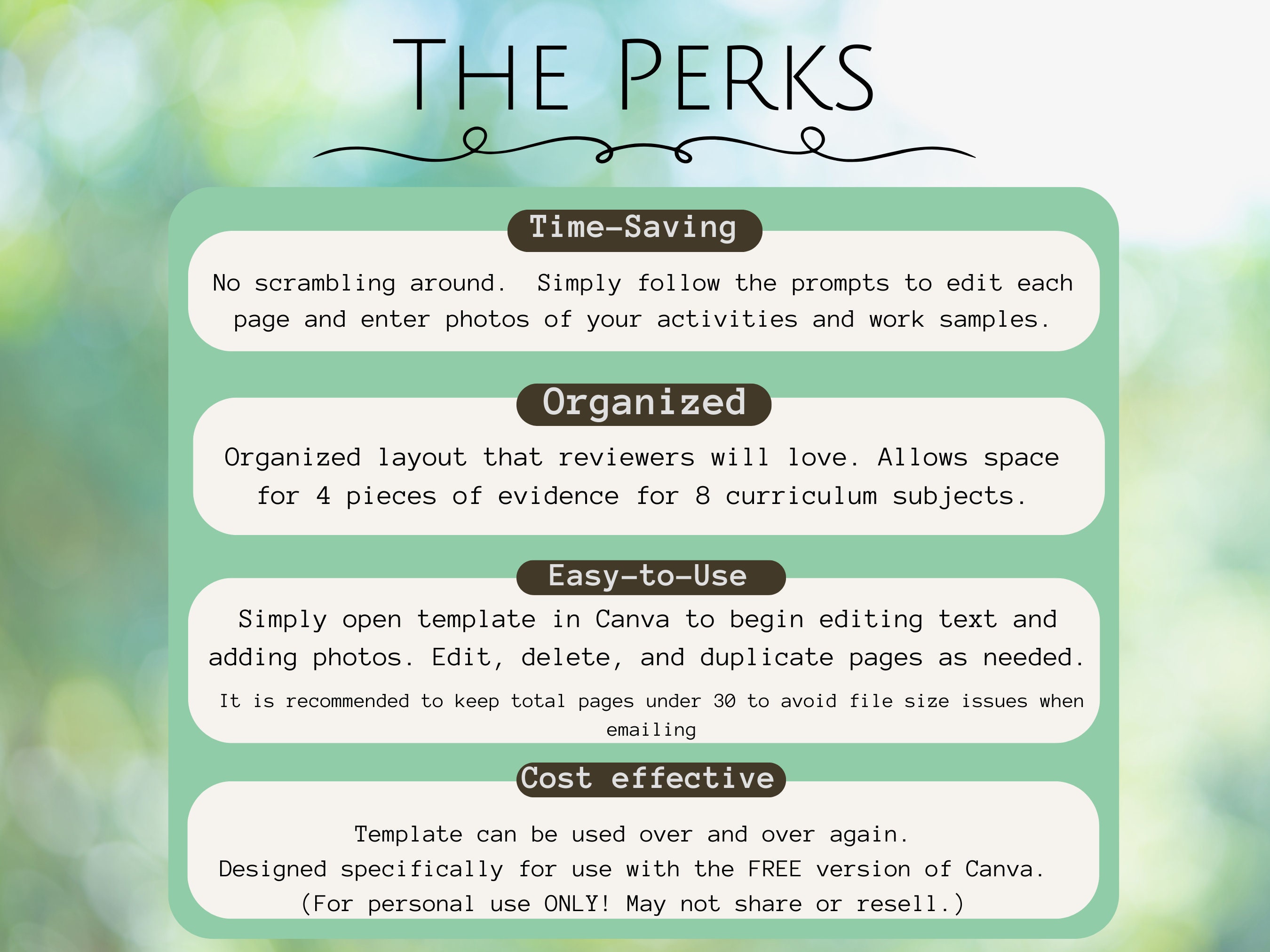 Digital Homeschool Portfolio, Printable Template, Editable Homeschool ...