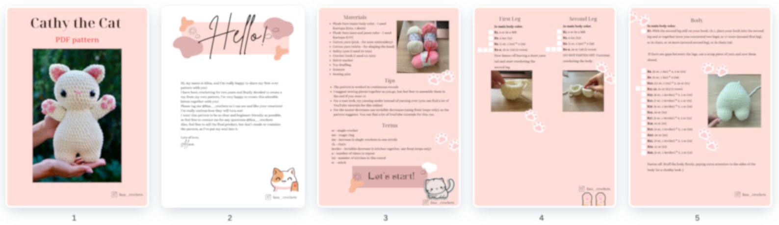 Cathy the Chubby Cat Crochet Pattern, Kitty Plush Pattern, Cat ...