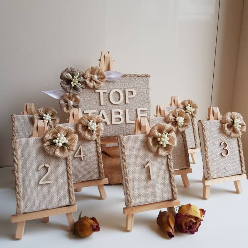 Burlap Table Numbers - Etsy