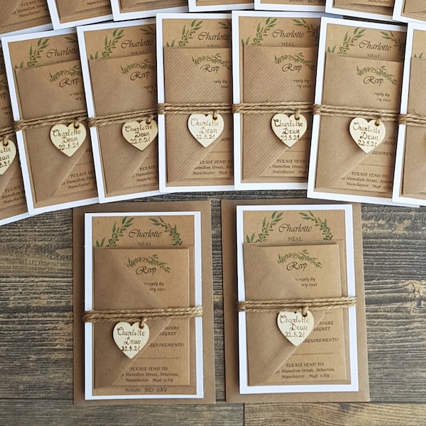Rustic Wedding Invitations - Etsy UK