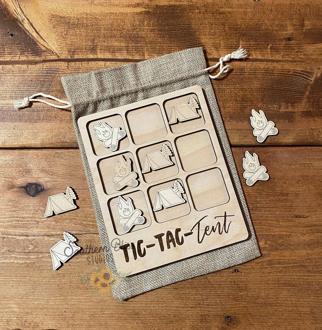 Tic Tac Tent Laser Cut Wood Game Board - Etsy