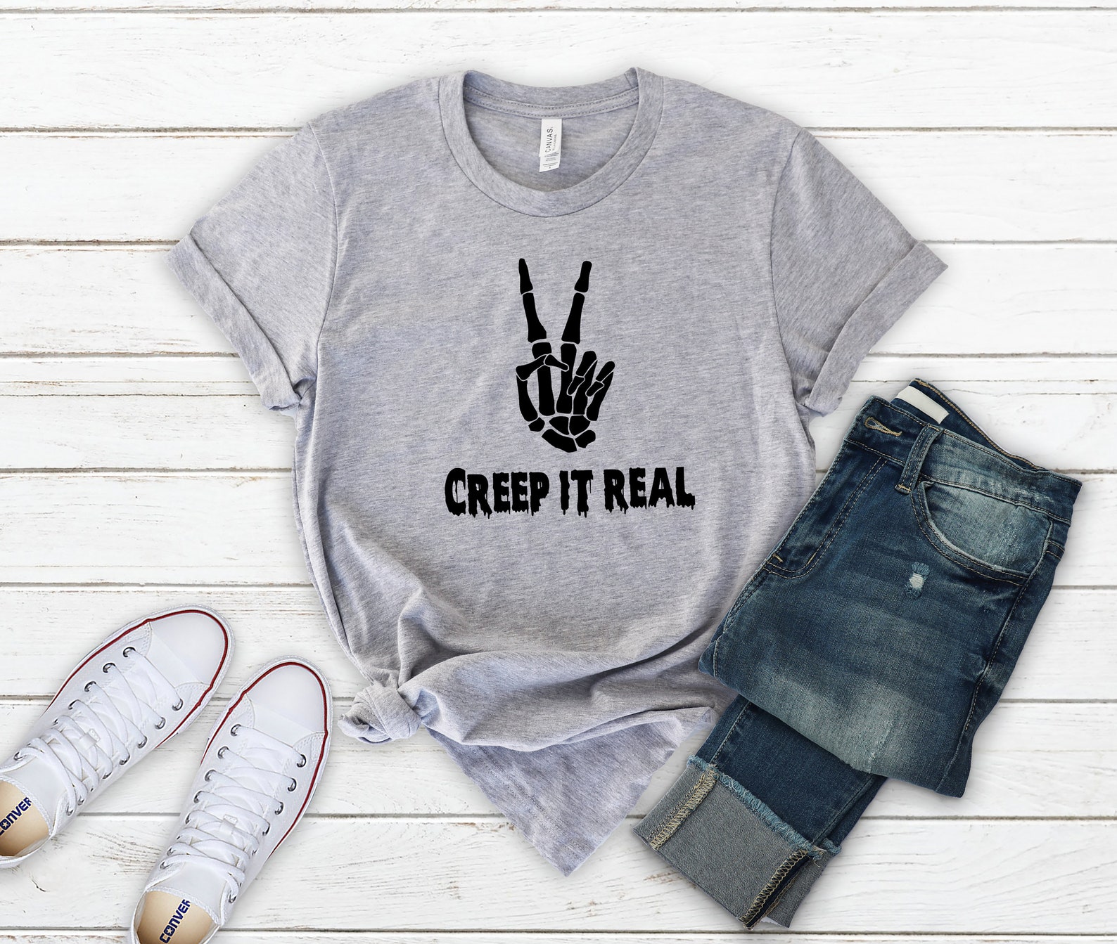 Halloween Shirt Creep It Real Skeleton Fall Shirt - Etsy