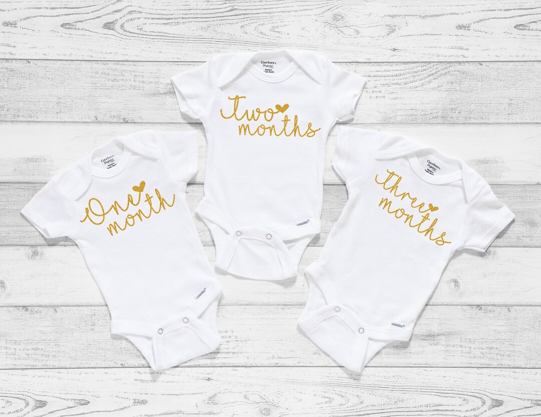 Baby Milestone Set - Bodysuit Set - Monthly Milestone Set - Custom Baby ...