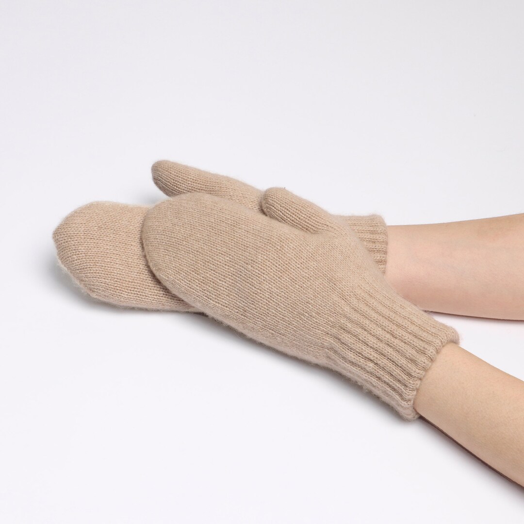 Double Cashmere Mittens Winter Glove Mongolian Natural Cashmere Mittens ...