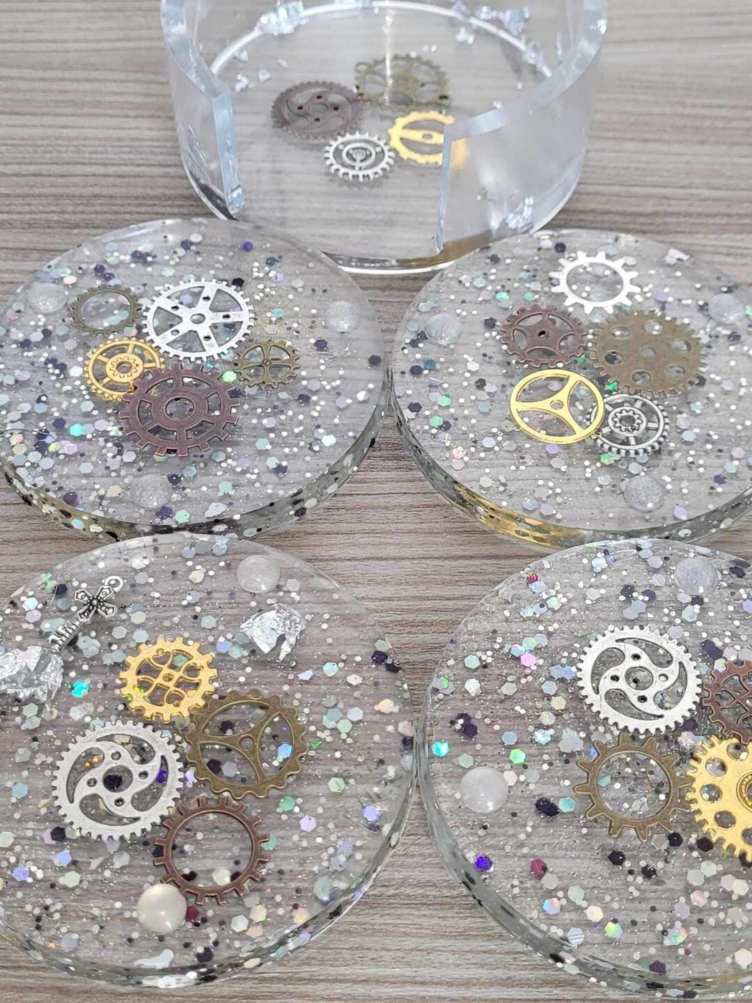 Steam Punk, Cogs Coaster Set of 4-mechanical Themed. Unusual Table ...