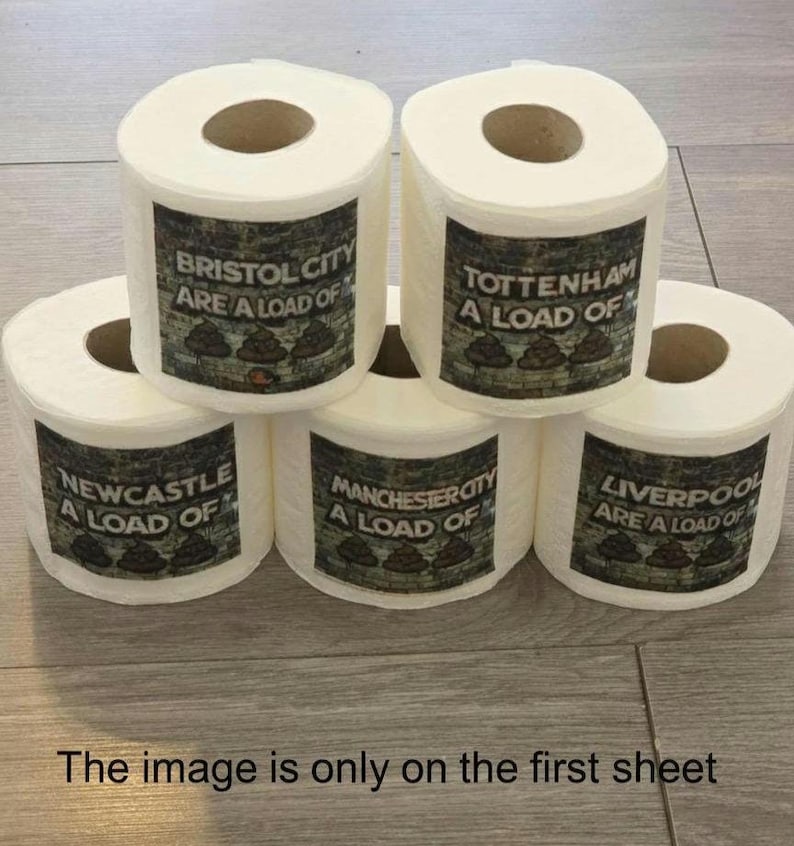 Rival Funny Football & Soccer Toilet Roll - Choice of 30+ Teams Gag ...