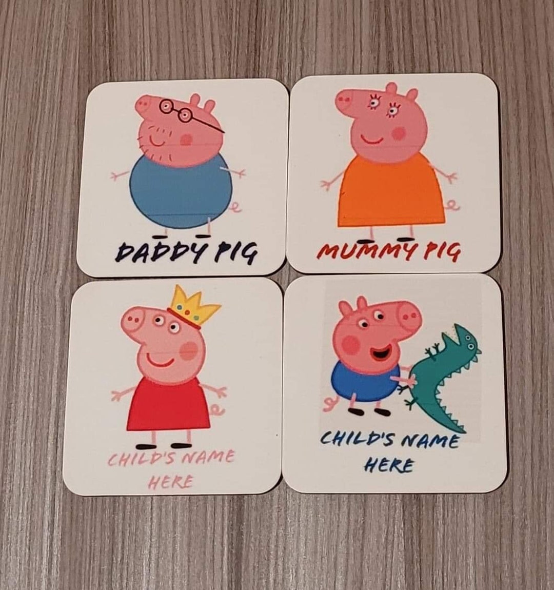 Personalised Peppa Pig Inspired Coasters . Coasters Can Personalise ...