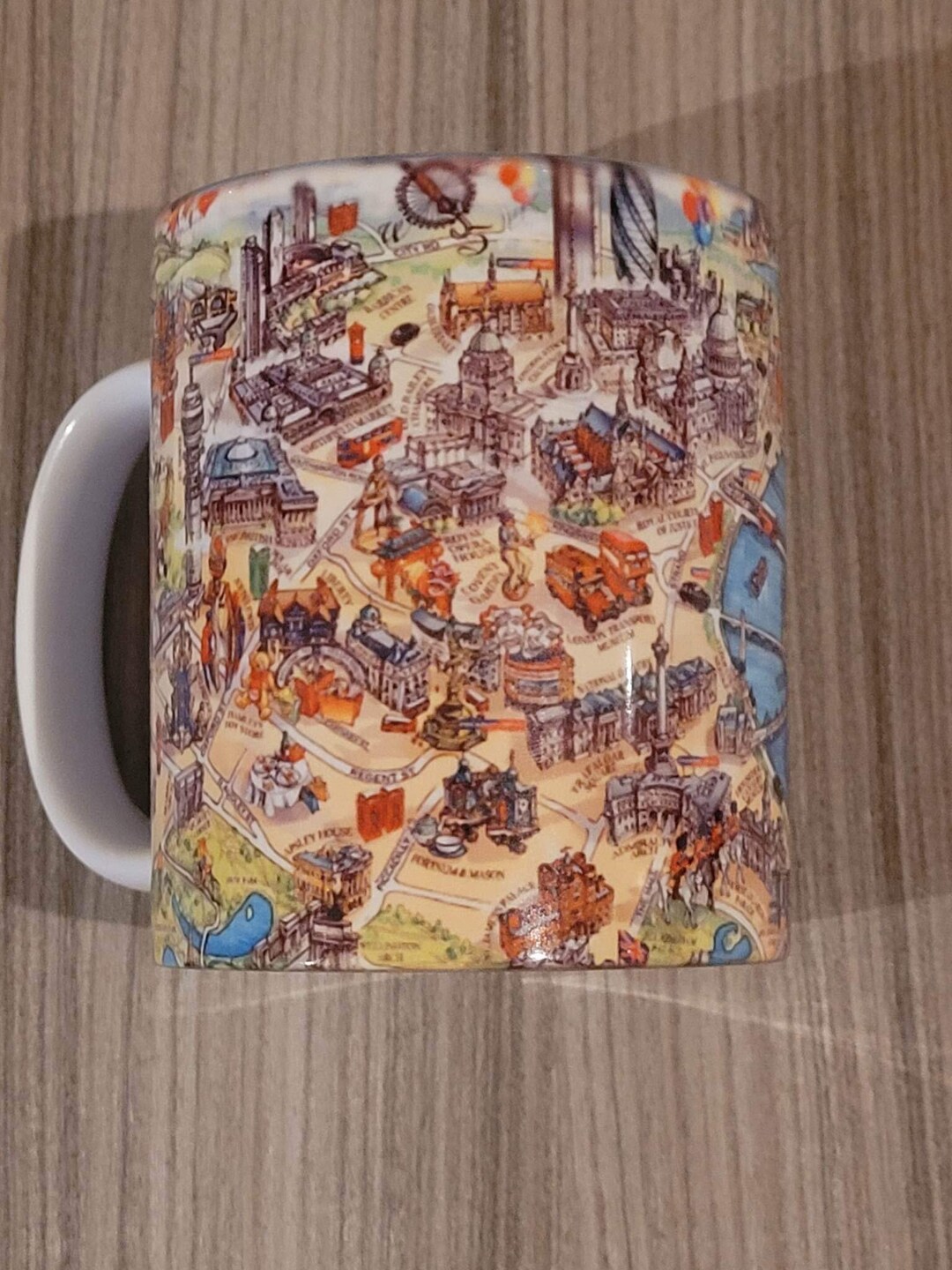 London Map Mug - Landscape - Famous London Landmarks - Unusual Coffee ...