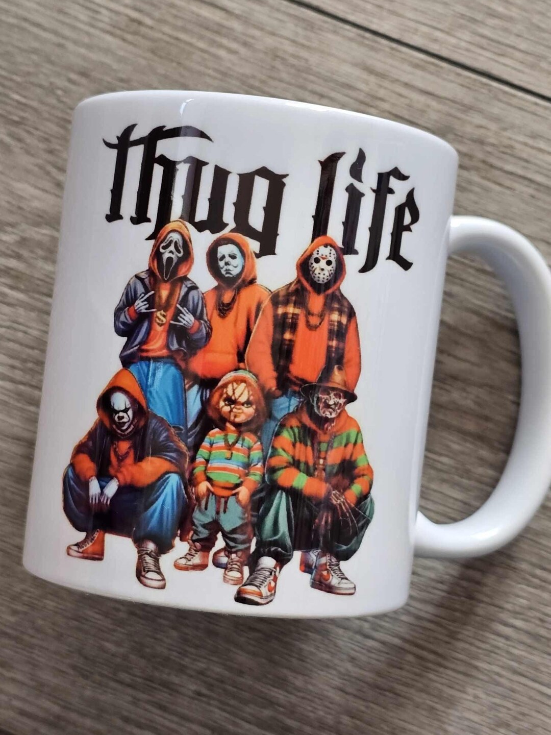 Thug Life Horror Crew Mug -horror Fan Mug - Dads Mug -bad Boys of ...
