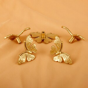 Solid Brass Butterfly Drawer Pull Modern Style Decorative Dresser Knob ...