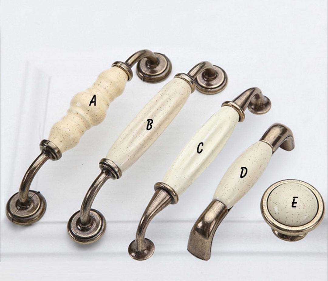 Cream Ceramic Drawer Pull Decorative Dresser Drawer Handles WMLS028 - Etsy