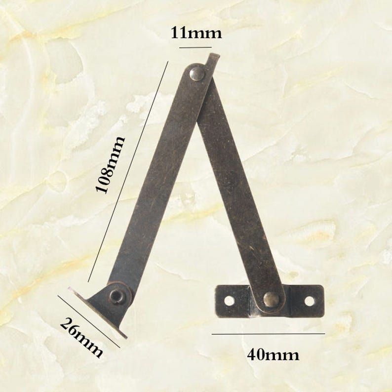 2PCS Antique Brass 108mm Support Hinges With Feet Cabinet - Etsy