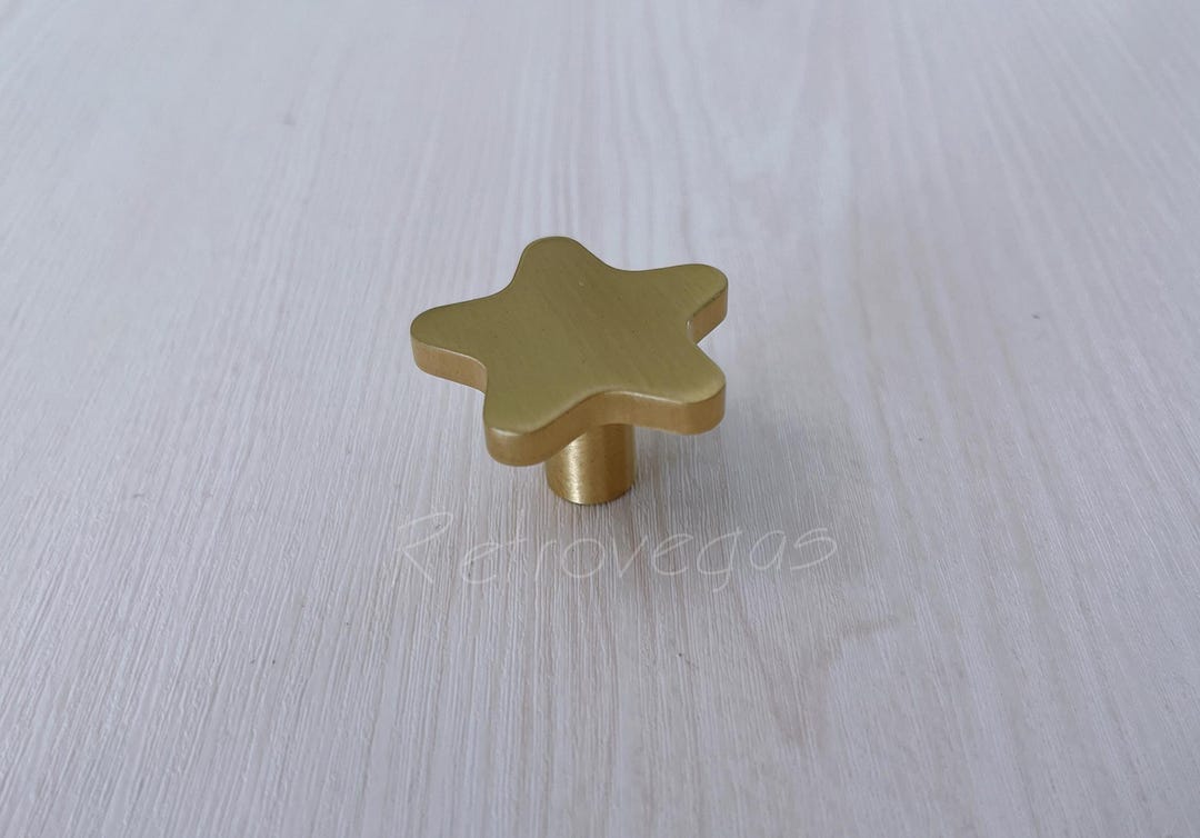 Solid Brass Star Drawer Pull: Modern Cabinet Knob (1.2") - Etsy