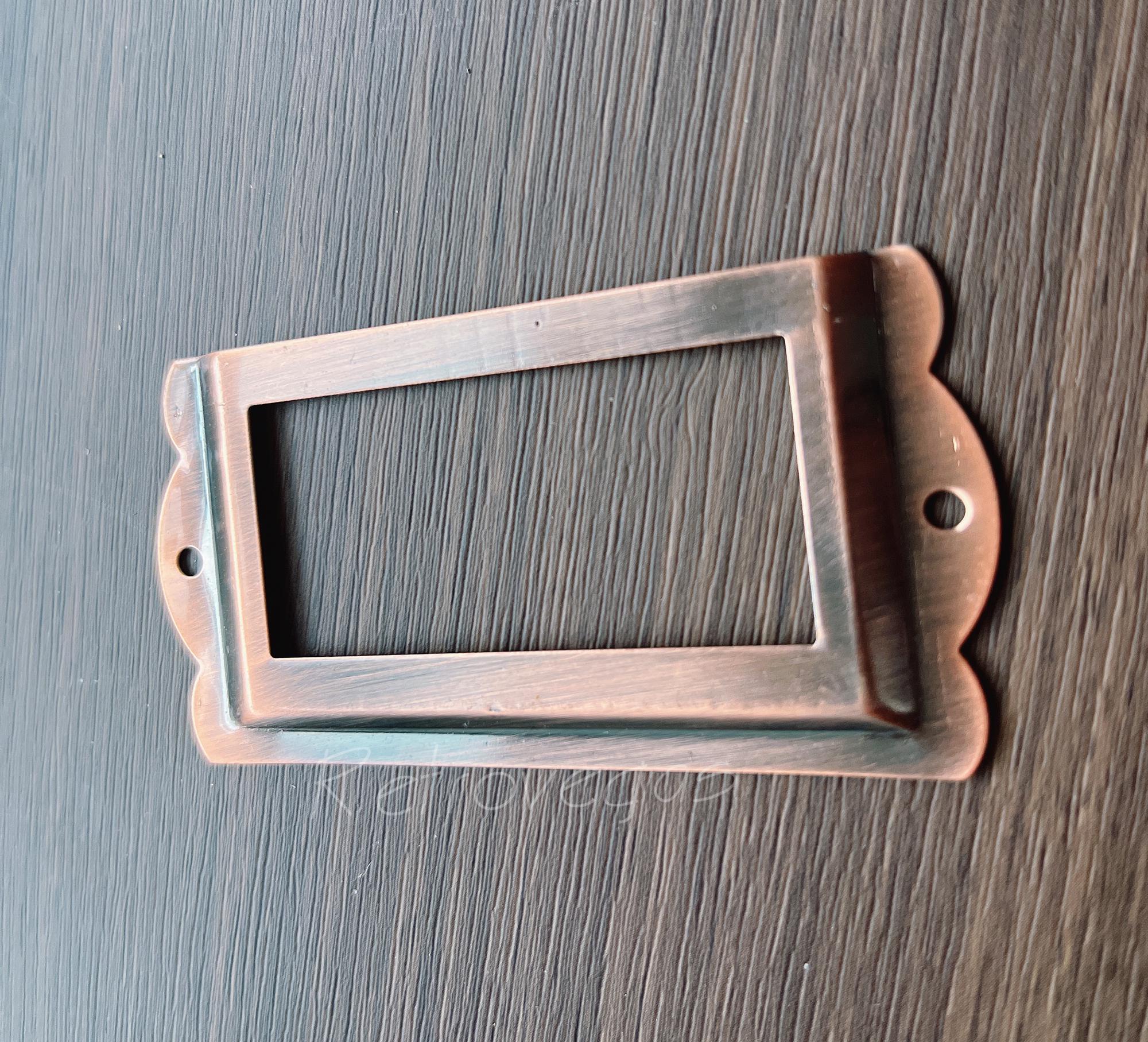 Red Copper Label Holder Drawer Pulls - 2 Pcs (85x42mm) LS269 - Etsy
