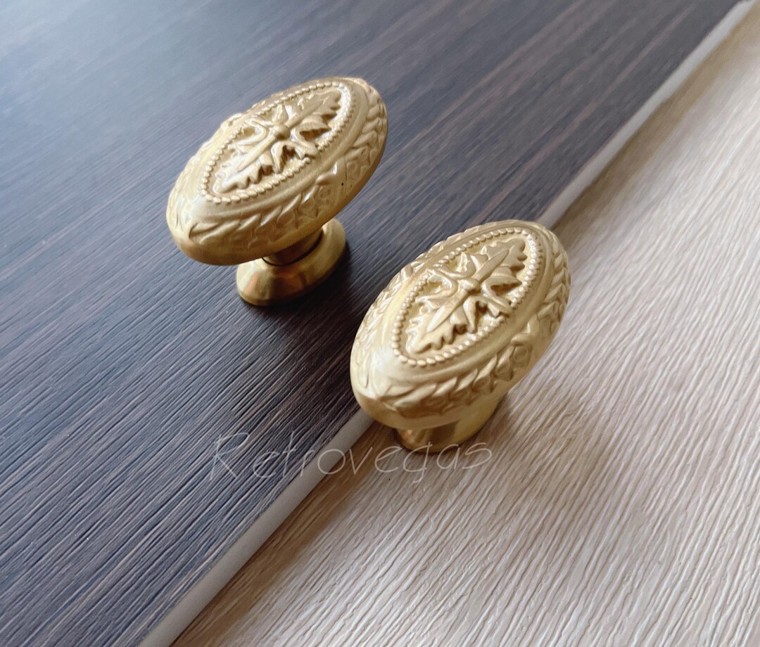 Solid Brass Oval Drawer Pull Modern Style Decorative Dresser Knob ...