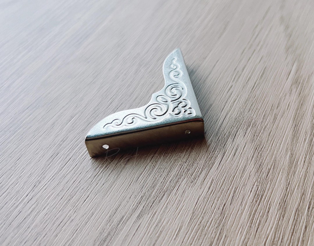 8 Silver Decorative Corner Protectors: Jewelry Box Feet, 39x25mm BJ023 ...