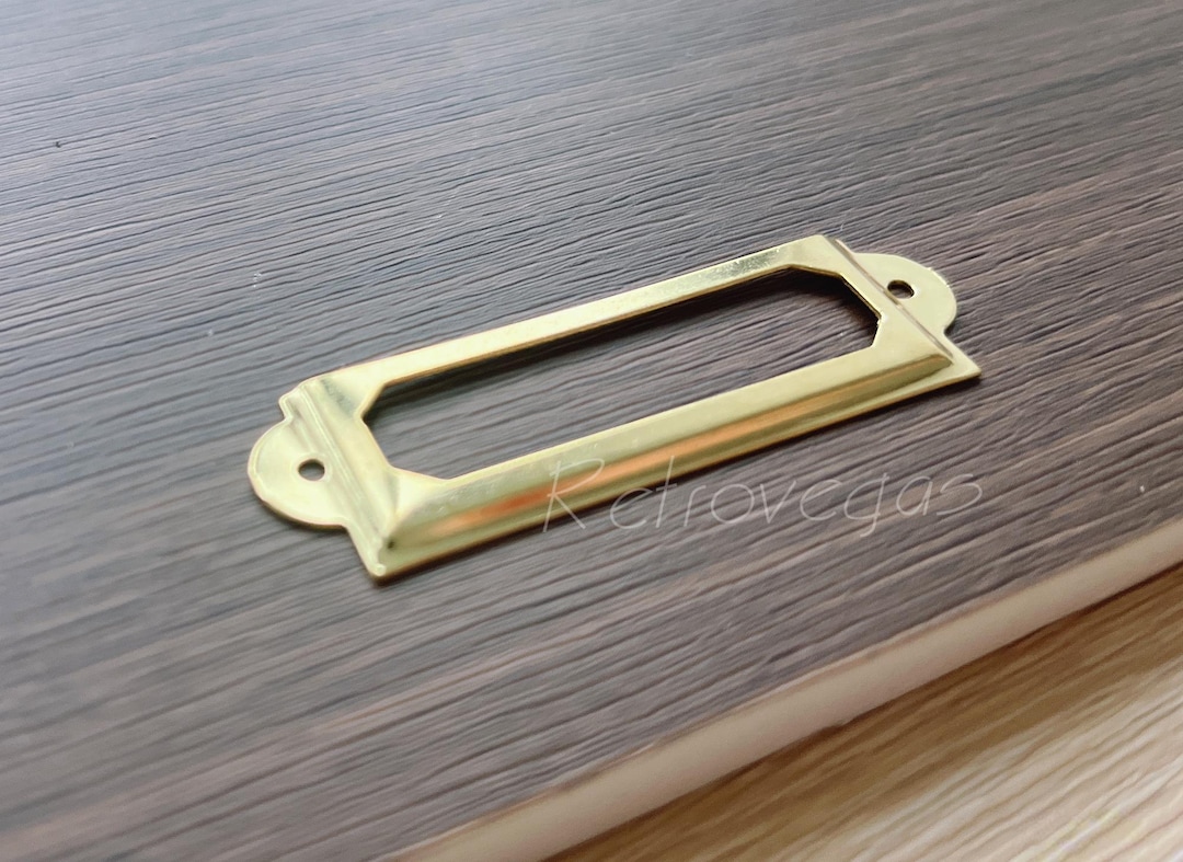 4PCS 62x18mm Label Pull Gold Library Label Drawer Pull Label Holders ...