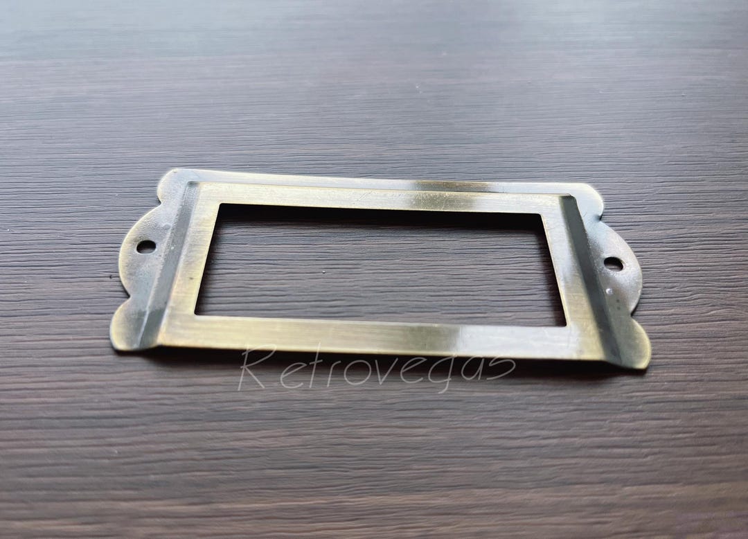 2 Bronze Label Drawer Pulls: Iron Label Holders (85x42mm) LS269 - Etsy UK
