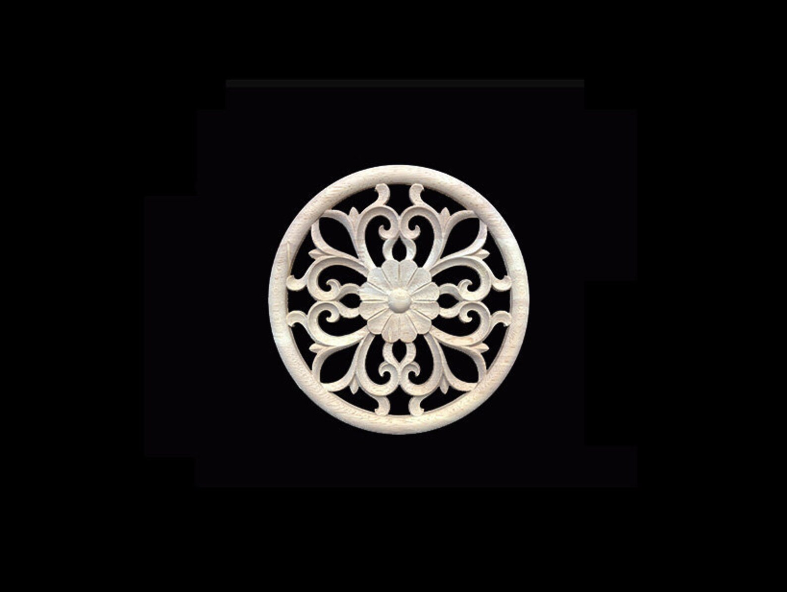 1 Piece Round Rosette Applique Shabby Chic Wood Embellishments - Etsy