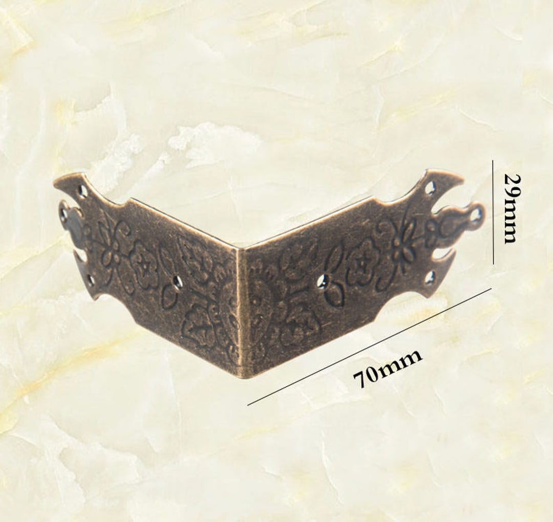 4PCS Bronze Corner Protectors Iron Corner Decorative Corner Bracket ...