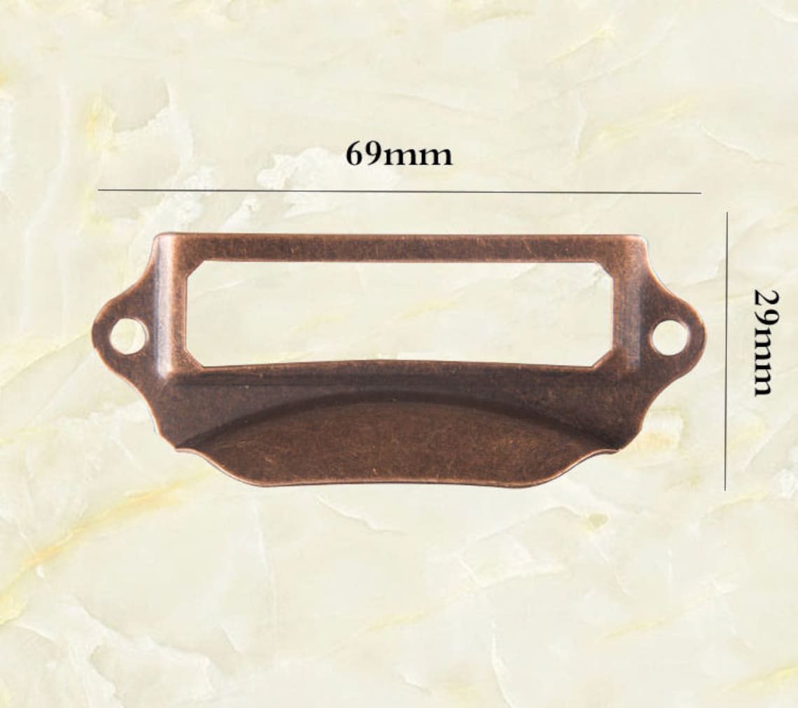 2PCS 69x29mm Red Copper Label Drawer Pull Label Holders Label - Etsy