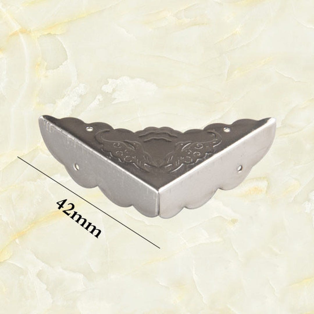 4PCS Silver Corner Protectors Iron Corner Decorative Corner Bracket ...