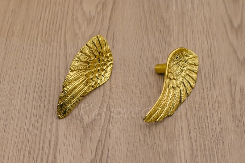 Solid Brass Wing Drawer Pull: Modern Cabinet Knob (3") WMLS585 - Etsy