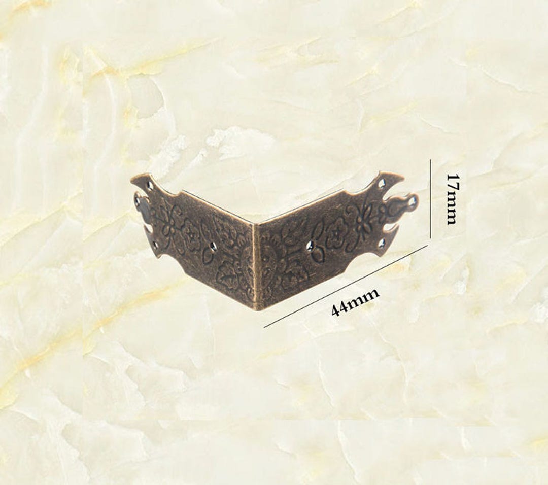 4PCS 17x44mm Bronze Corner Protectors Wood Corner Decorative Corner ...