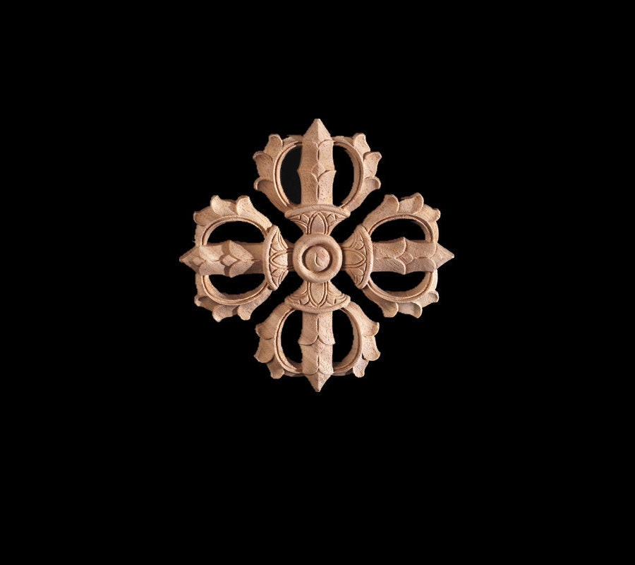 1 Piece Round Rosette Applique Shabby Chic Wood Embellishments - Etsy