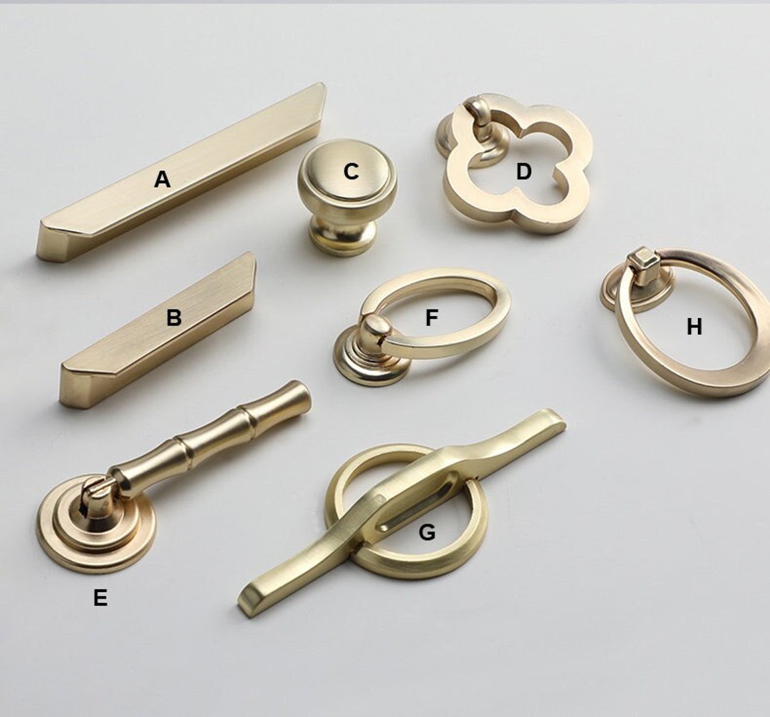 Gold Brushed Gold Drawer Pull Decorative Dresser Drawer - Etsy