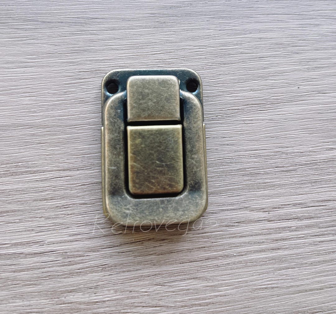 2PCS Antique Bronze Iron Latch: Rustic Trunk/jewelry Box Hasp (33x48mm ...