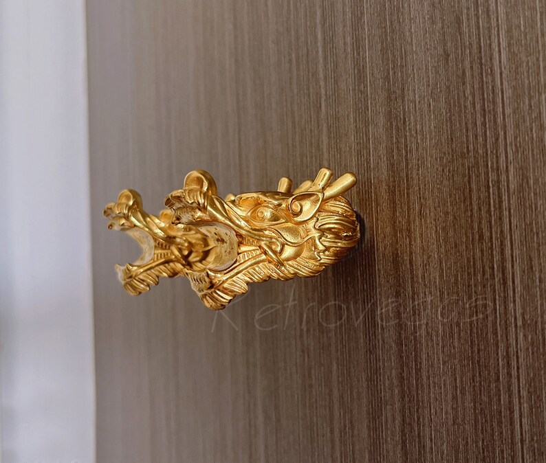 Solid Brass Dragon Drawer Pull Gold Modern Cabinet Knob WMLS822 - Etsy