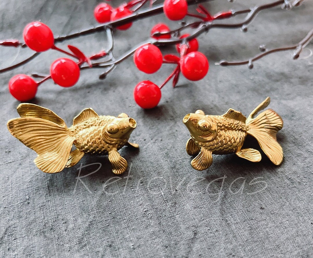 Solid Brass Fish Drawer Pull Modern Style Decorative Dresser Knob ...