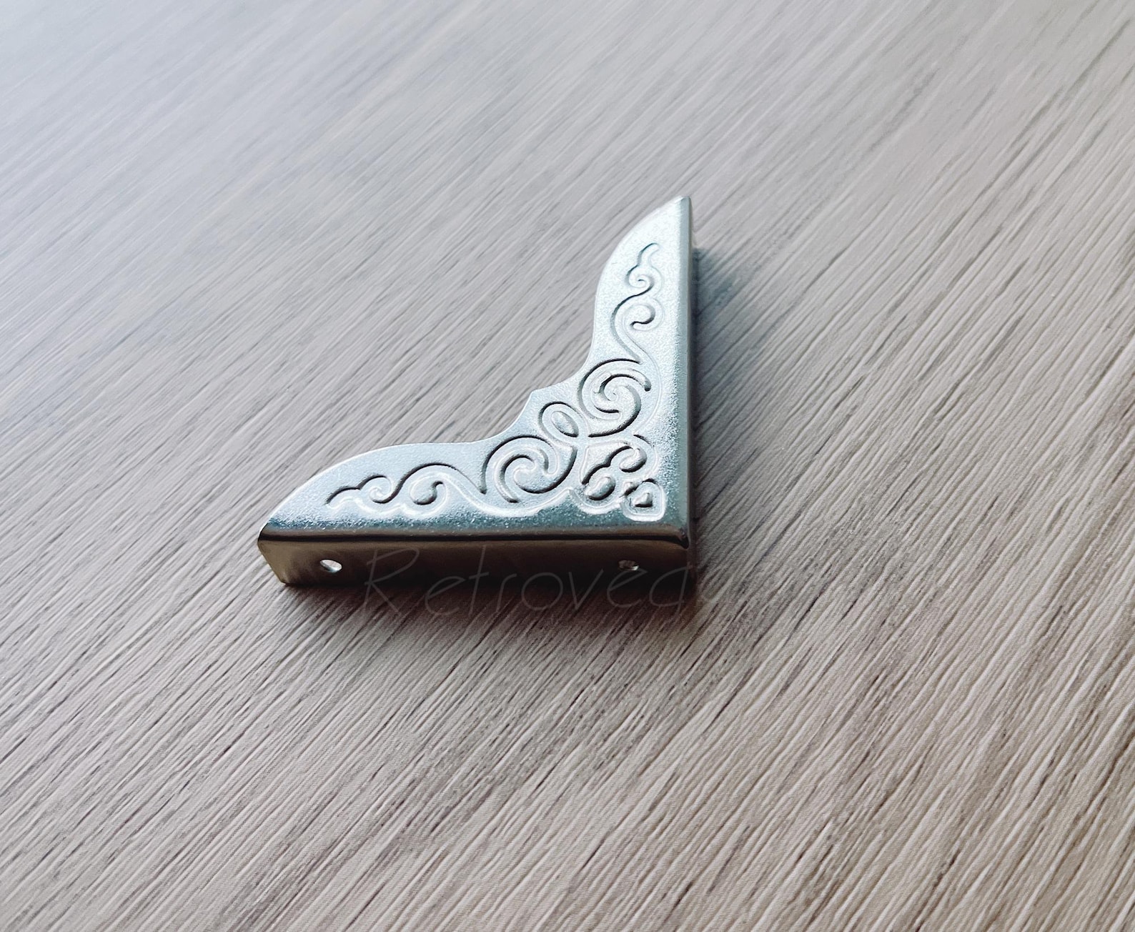 Vintage Silver Corner Protectors: Decorative Iron Bracket, Jewelry Box ...