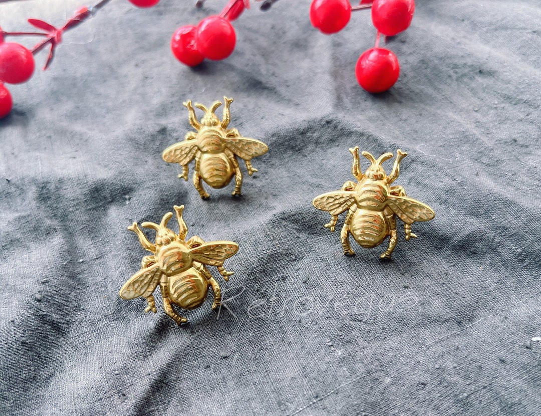 Solid Brass Bee Drawer Pull Modern Style Decorative Dresser Knob Drawer ...