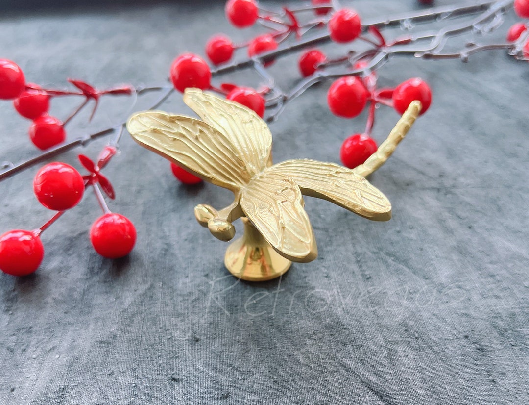 Solid Brass Dragonfly Drawer Pull: Modern Cabinet Knob WMLS621 - Etsy