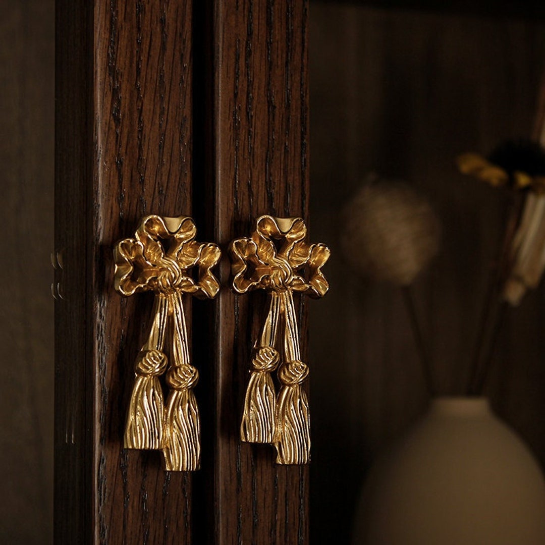 Solid Brass Tassel Drawer Pull Modern Style Decorative Dresser - Etsy