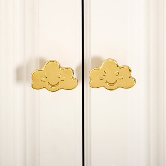 Solid Brass Cloud Drawer Pull Modern Style Decorative Dresser - Etsy
