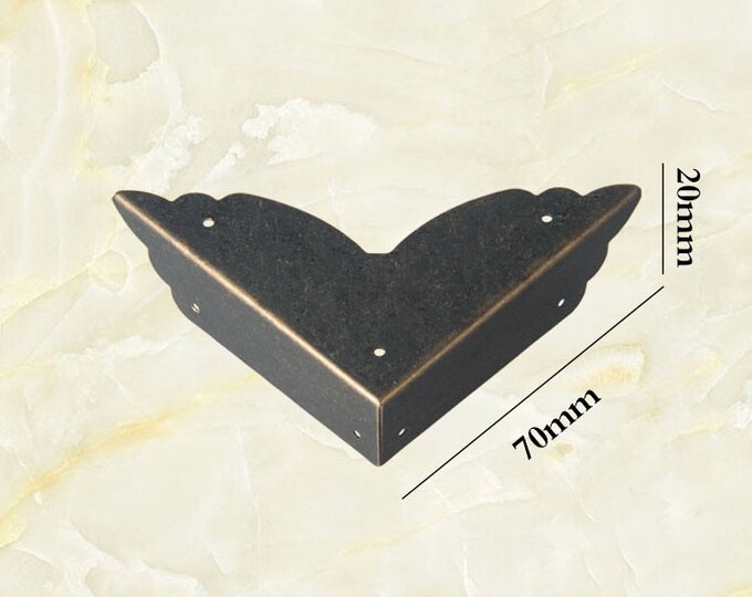 A Pair of Big Solid Brass Corner/ornate Brass Corners/brass Corner ...