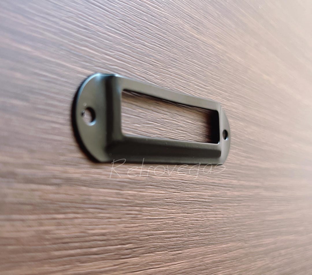 Black Iron Label Holder Drawer Pulls - 4PCS (70x21mm) LS571 - Etsy