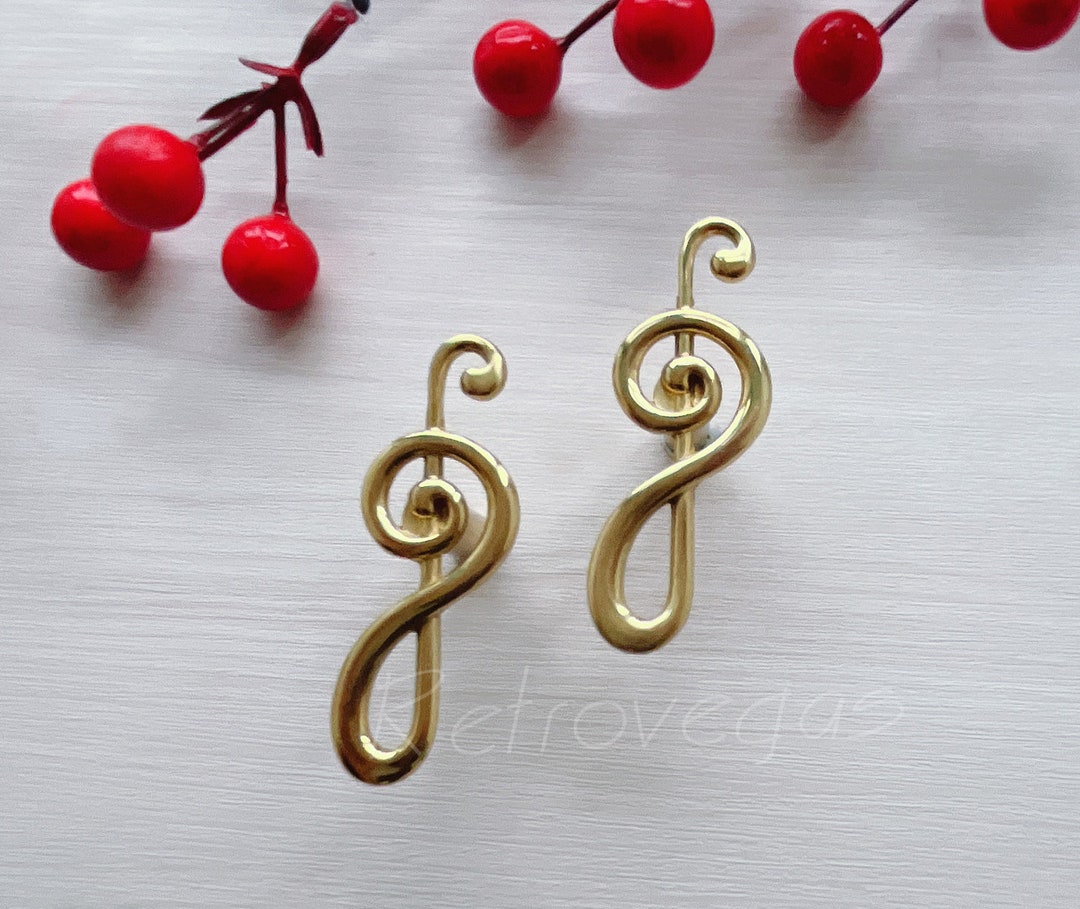 Brass Music Note Drawer Pull: Modern Cabinet Knob WMLS893 - Etsy