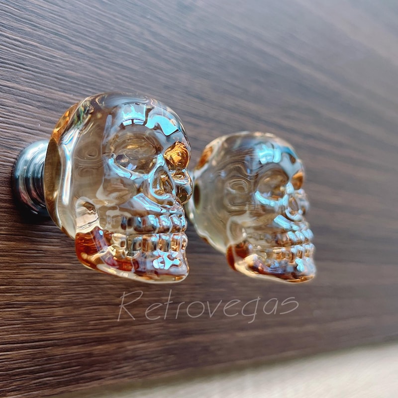 Glass Skull Drawer Pulls - Etsy